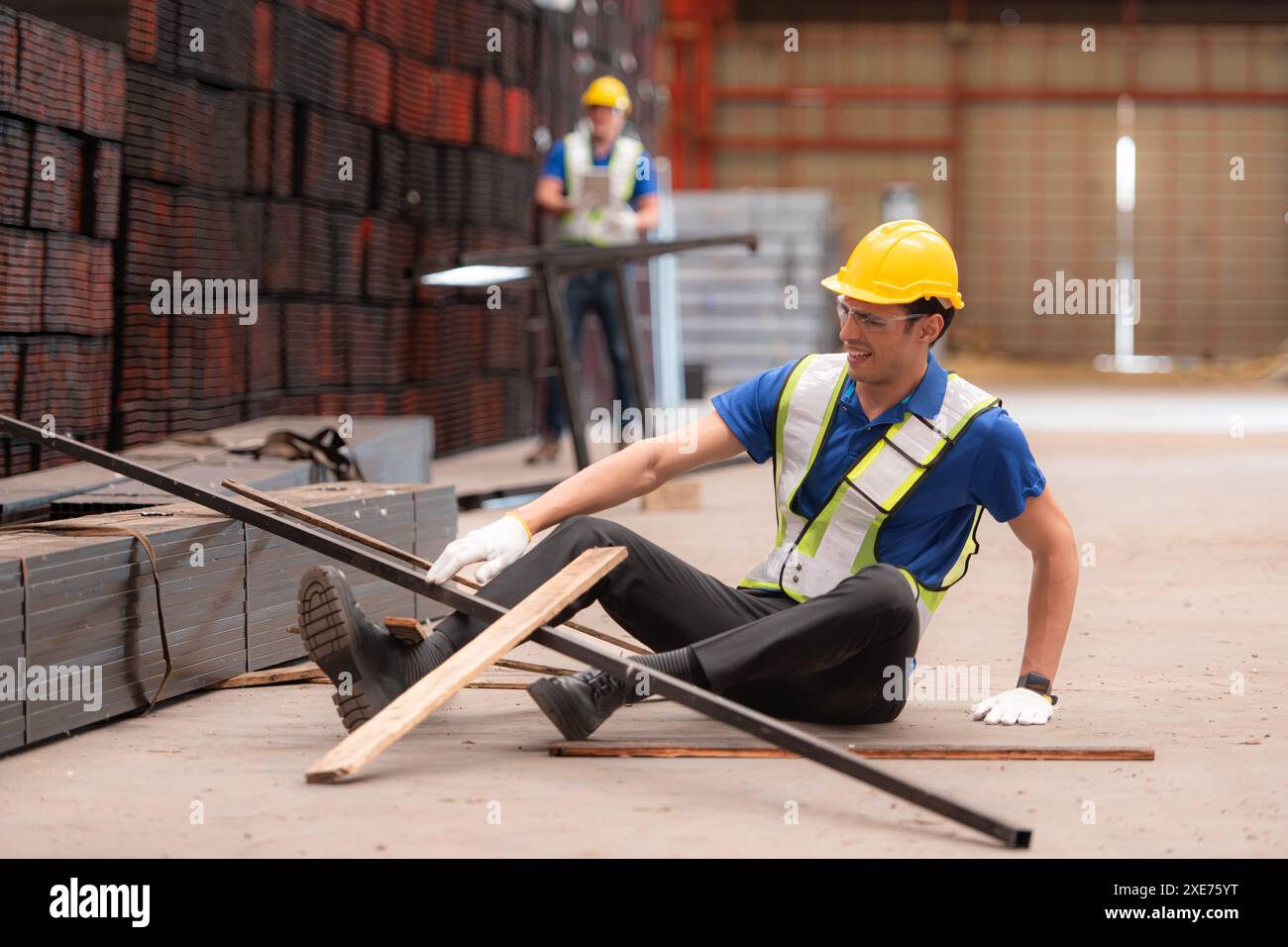 Warehouse employee was injured in an accident where iron fell on his ...