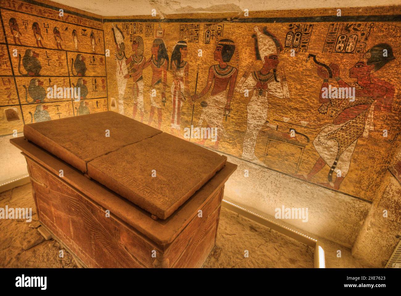 Sarcophagus of Pharaoh Tutankhamun, Tomb of Tutankhamun King Tut, KV62, Valley of the Kings ...