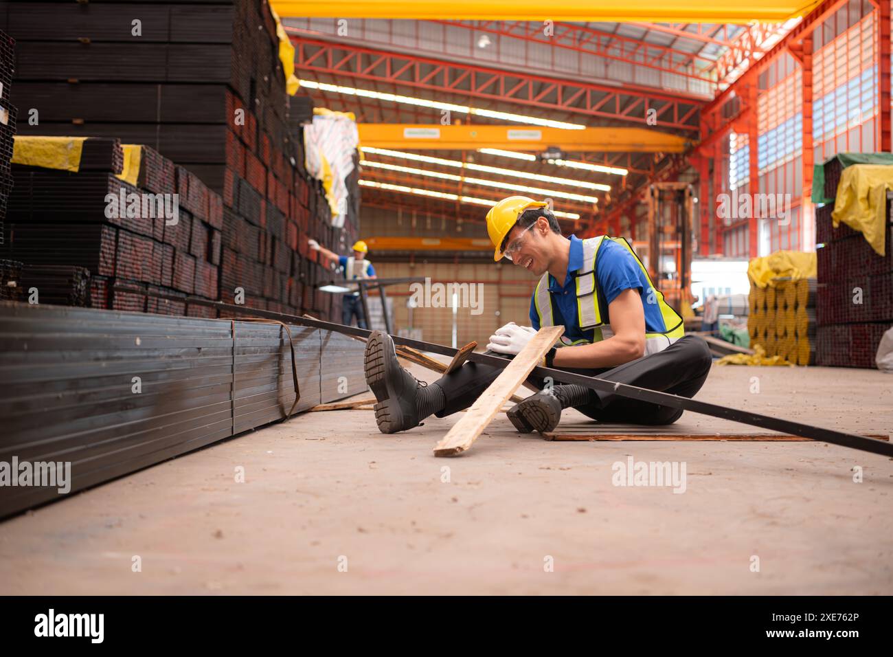 Warehouse employee was injured in an accident where iron fell on his ...
