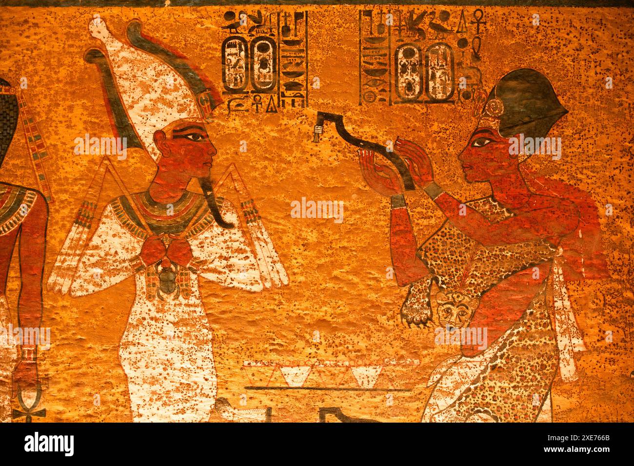 Pharaoh Ay Performs the Opening of the Mouth Ceremony on Tutankhamun, North Wall, Burial Chamber ...
