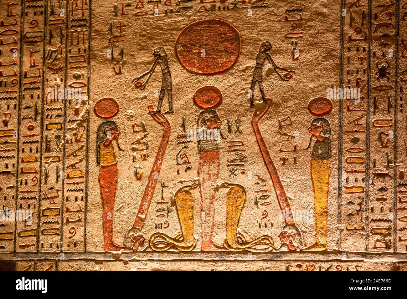 Reliefs, Tomb of Rameses V and VI, KV9, Valley of the Kings, Ancient ...