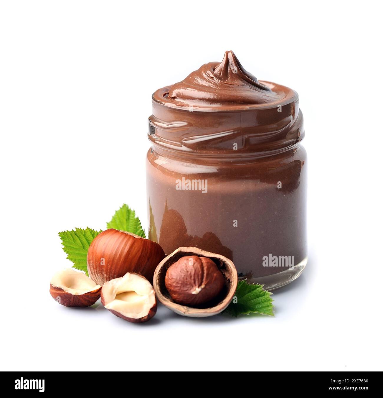 Hazelnuts splash. Chocolate cream Stock Photo - Alamy