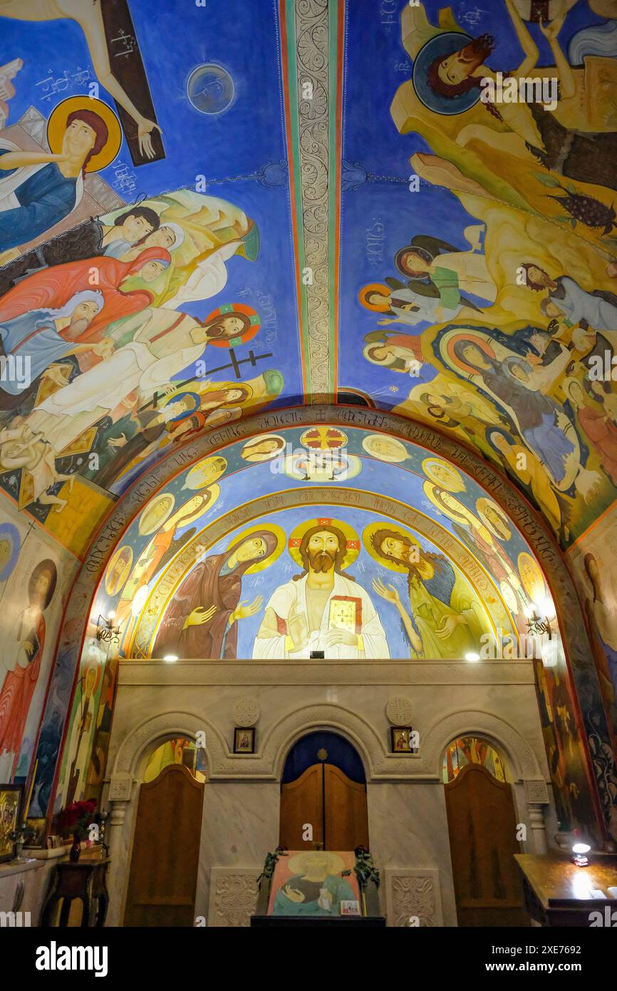 Tbilisi, Georgia - June 5, 2024: Interior of the Holy Trinity Cathedral of Tbilisi in Georgia ...