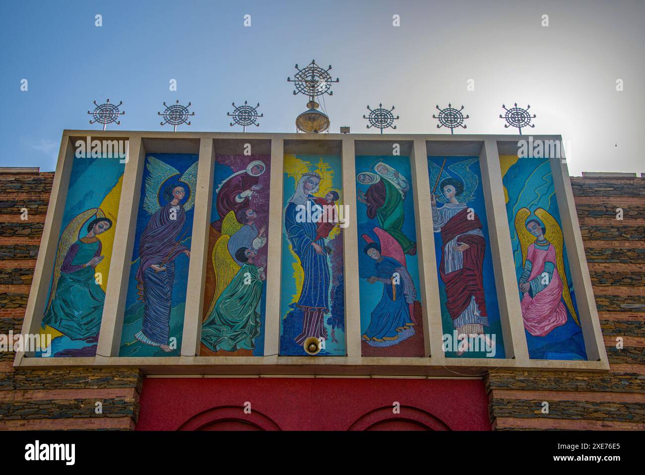 Wall painting at the Coptic Cathedral of St. Mariam, Asmara, Eritrea ...