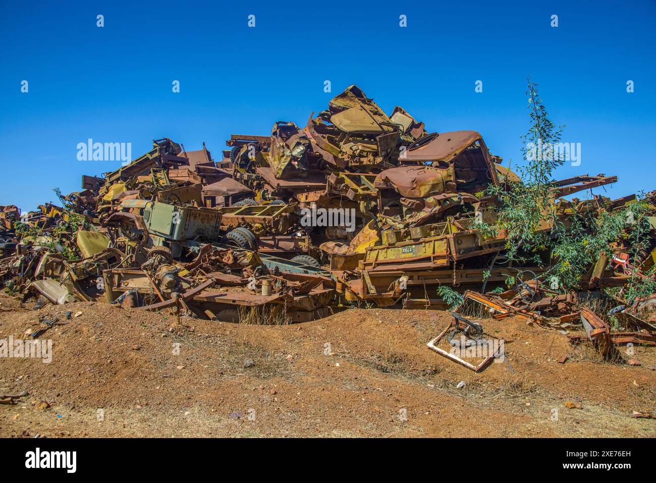 Italian tank cemetery in Asmara capital of Eritrea Stock Photo - Alamy