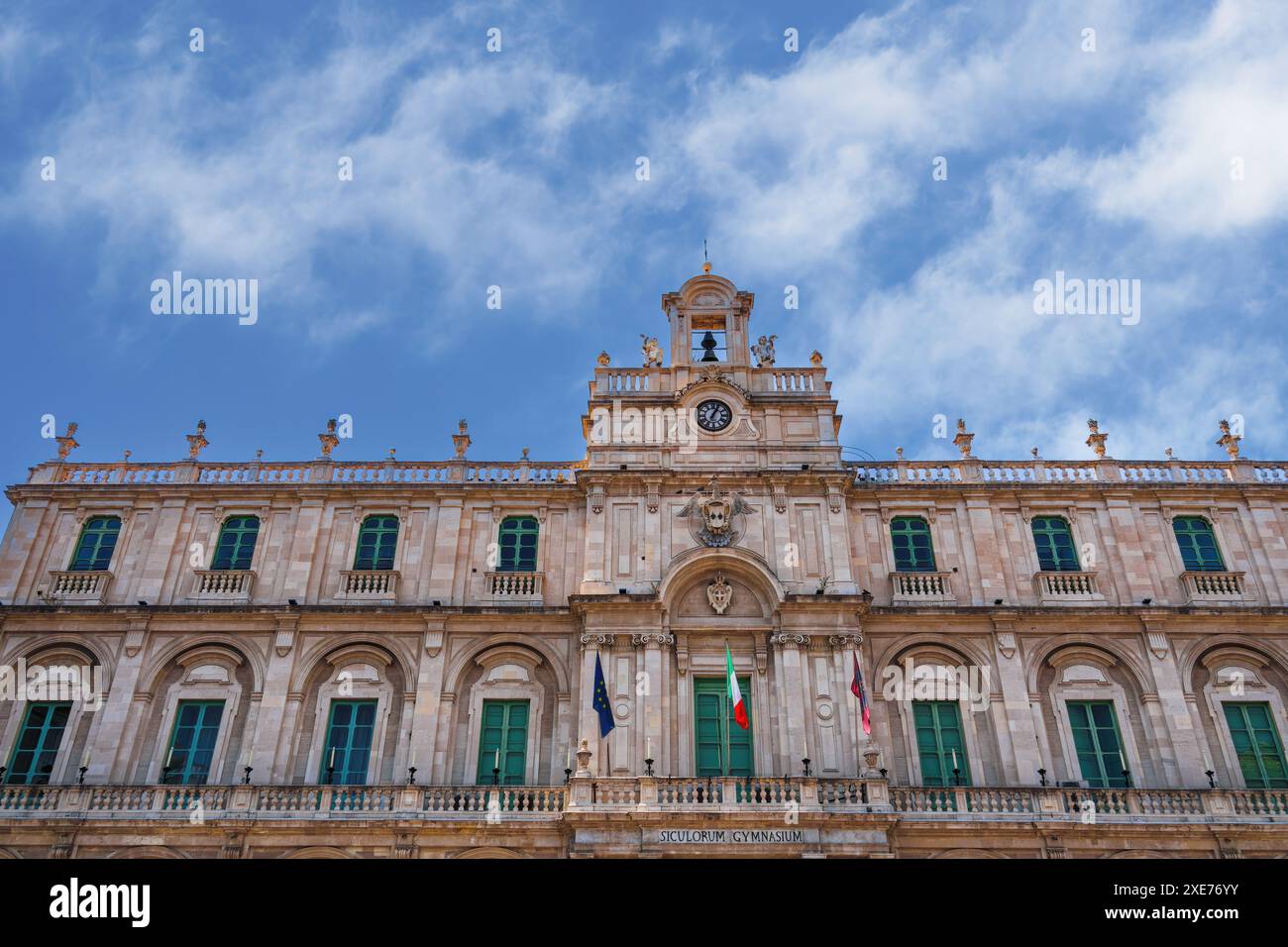 University of Catania historic building facade in the main square of ...