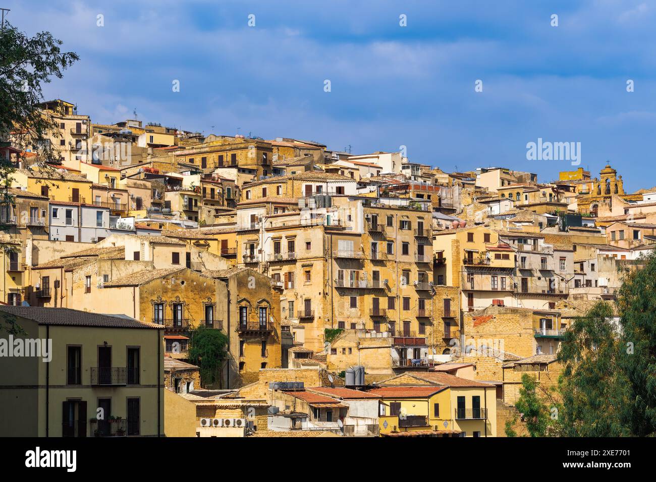 Town panoramic view with houses with traditional architecture and ...
