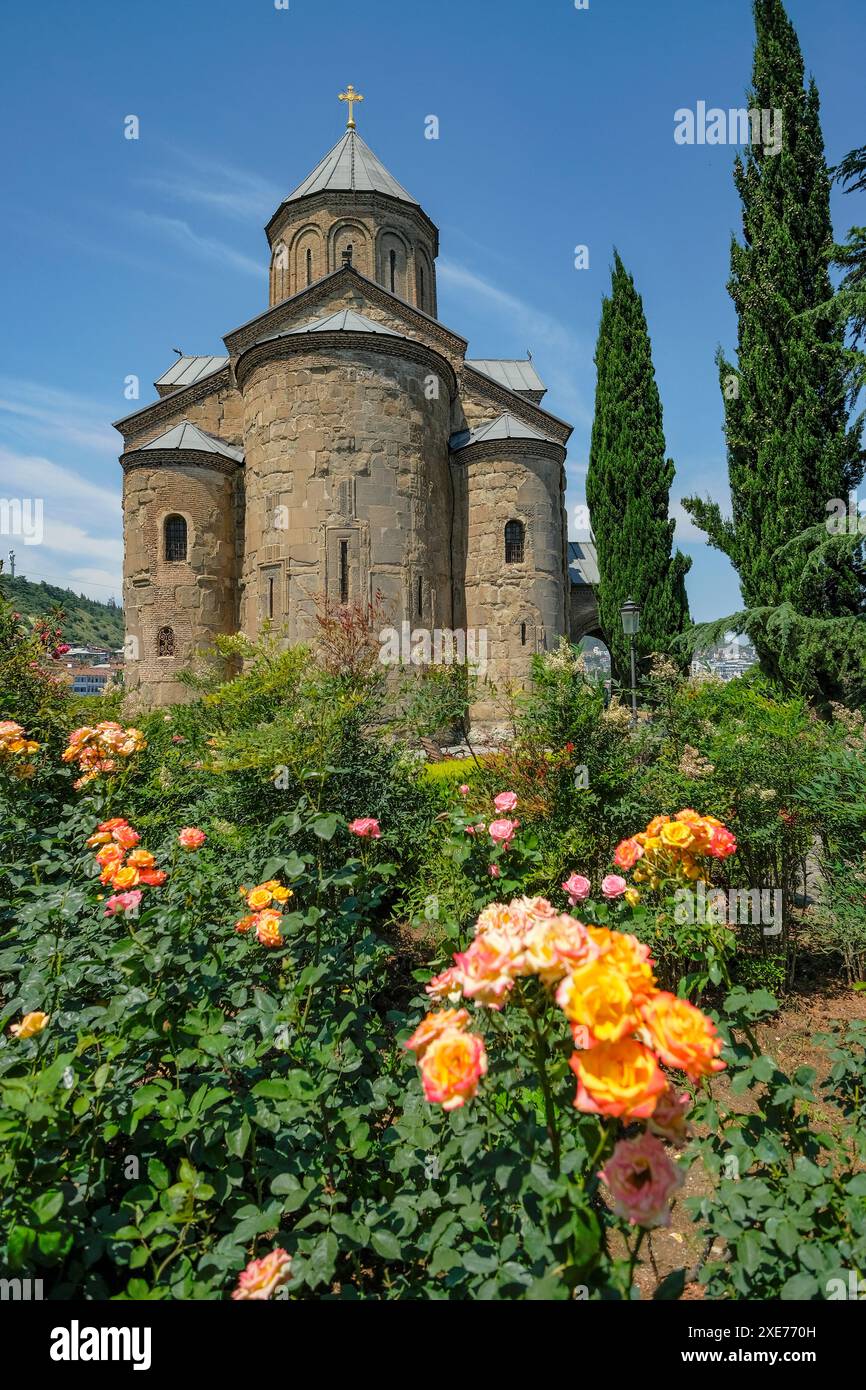 Tbilisi, Georgia - June 7, 2024: The Metekhi church of the Nativity of ...
