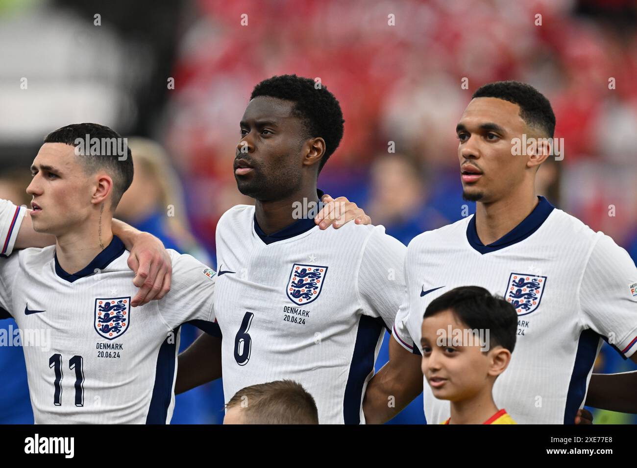 FRANKFURT AM MAIN, GERMANY - JUNE 20: Phil Foden, Marc Guehi, Trent Alexander-Arnold of England ...
