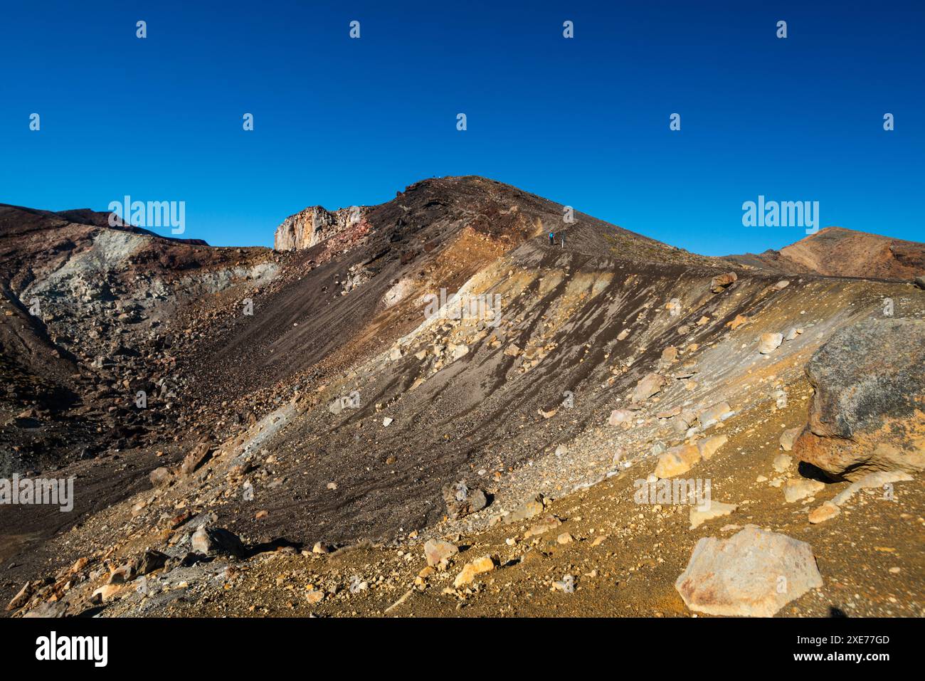 View along the slope and hiking trail up towards the Red Crater Volcano ...