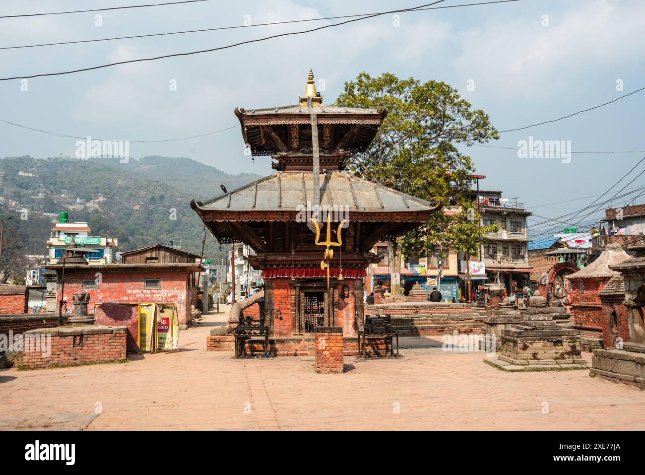 Shiva Temple with Trident, Sankhu, Nepal, Asia Stock Photo - Alamy