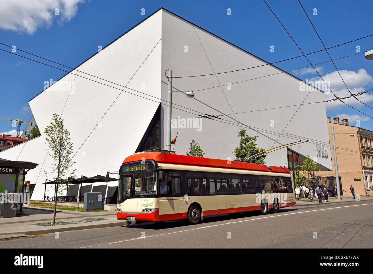 Tramway in front of the MO Museum, designed by Studio Libeskind, MO ...