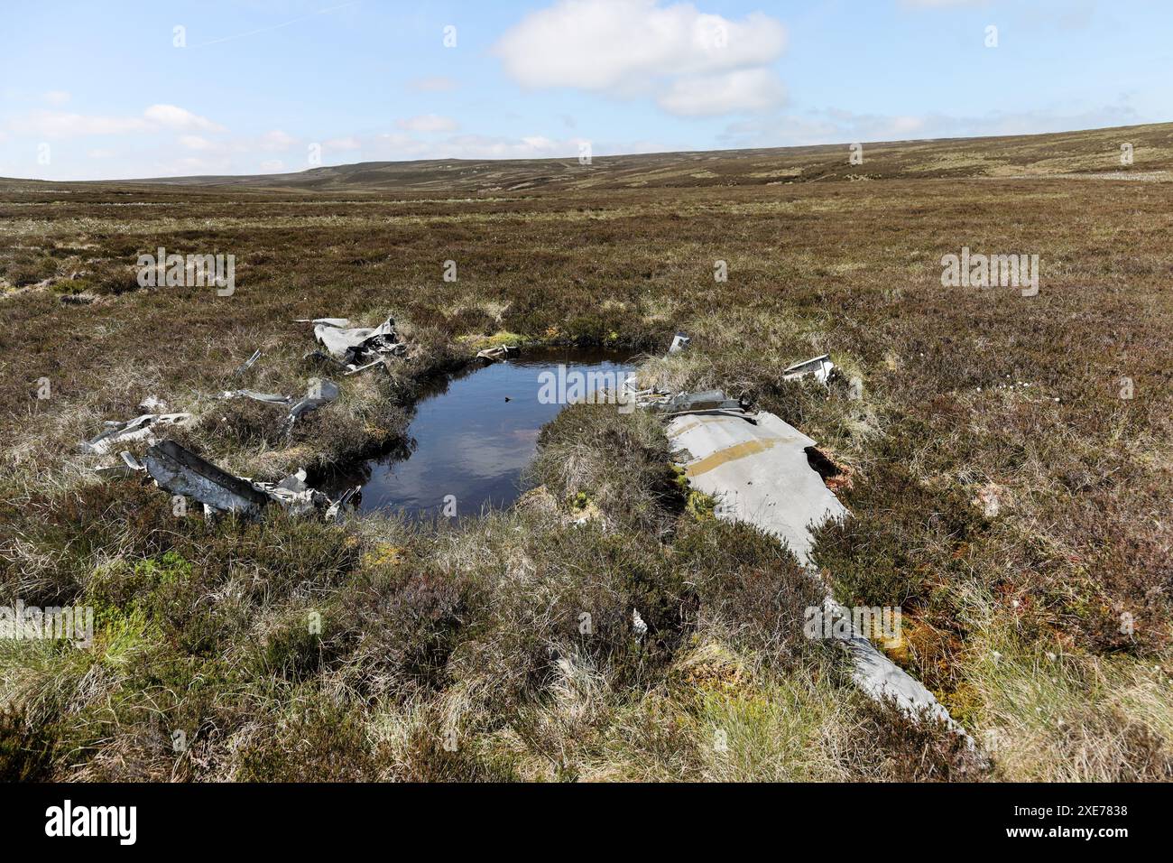 The wreckage of a Curtiss P40 Tomahawk AH744 aircraft which crashed on ...