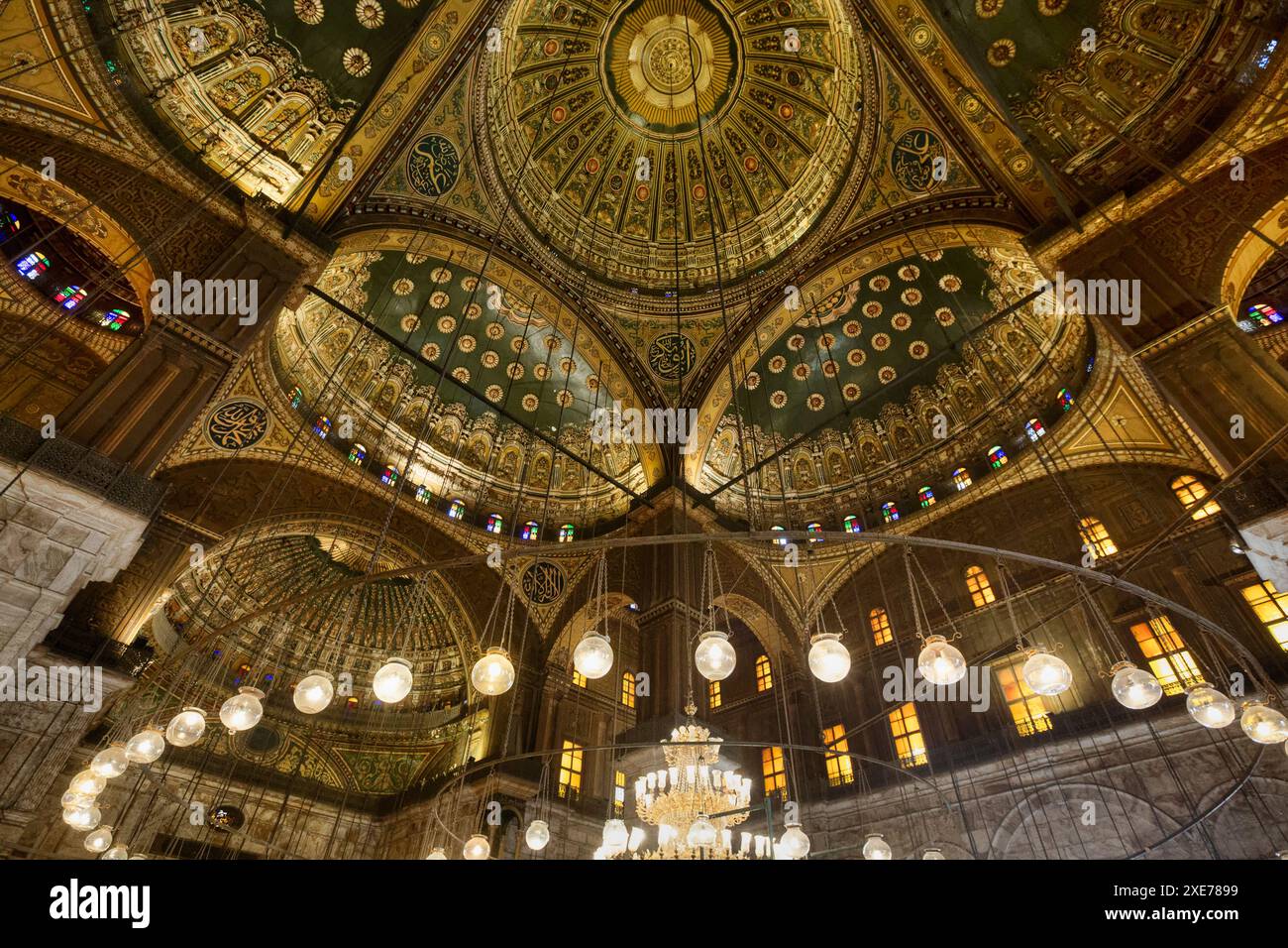 Ceiling, interior, Mosque of Muhammad Ali, 1830, UNESCO World Heritage ...