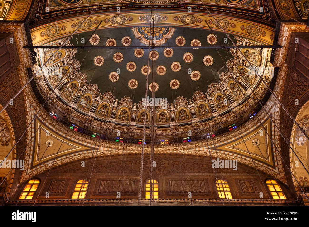 Ceiling, interior, Mosque of Muhammad Ali, 1830, UNESCO World Heritage ...