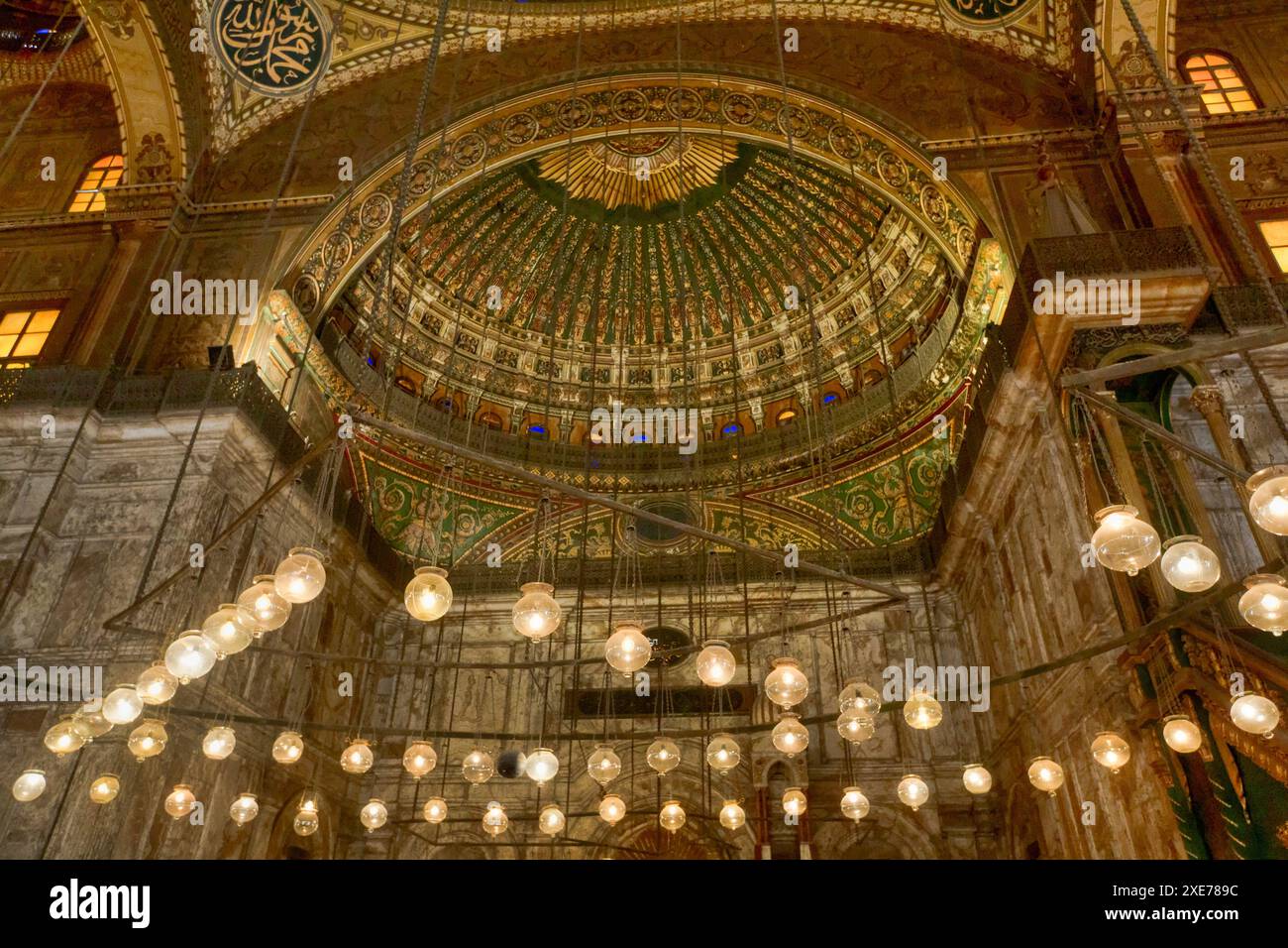 Ceiling, interior, Mosque of Muhammad Ali, 1830, UNESCO World Heritage ...