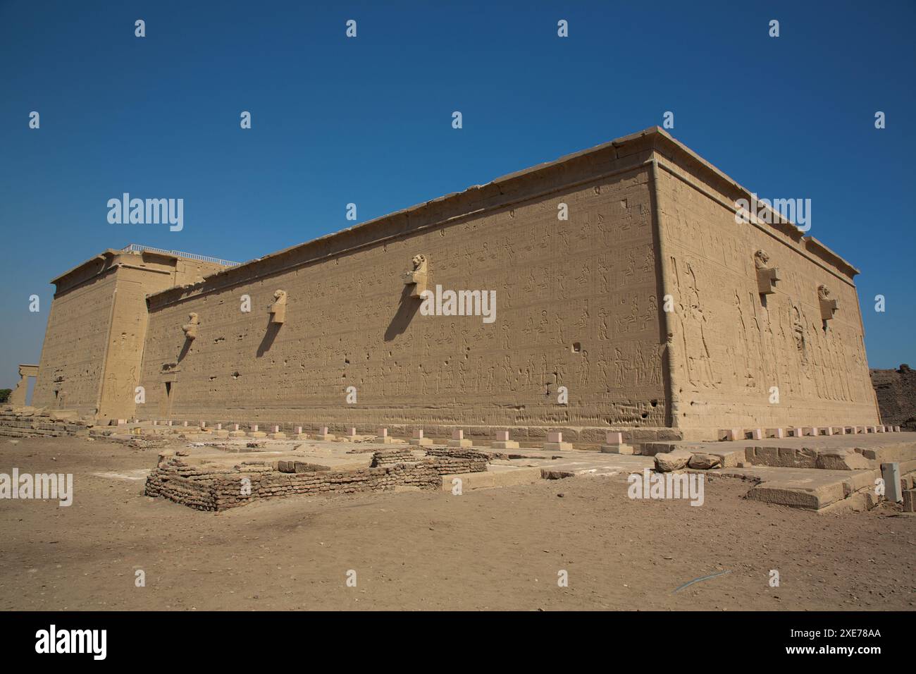 Exterior view from rear, Temple of Hathor, Dendera, Qena, Egypt, North ...