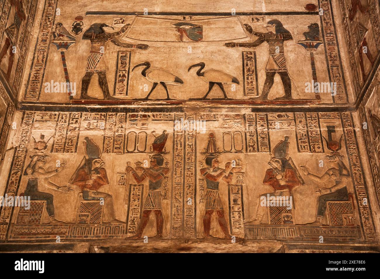 Reliefs of Pharaohs and Gods and Goddesses in lower register, Sanctuary ...
