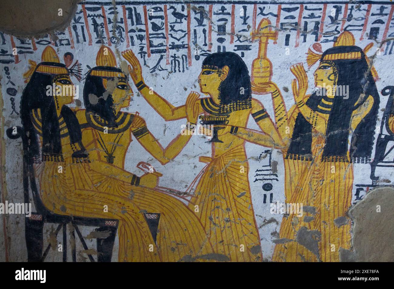 Wall paintings, Tomb of Nebenmaat, TT219, Deir el-Medina Tombs (Worker ...