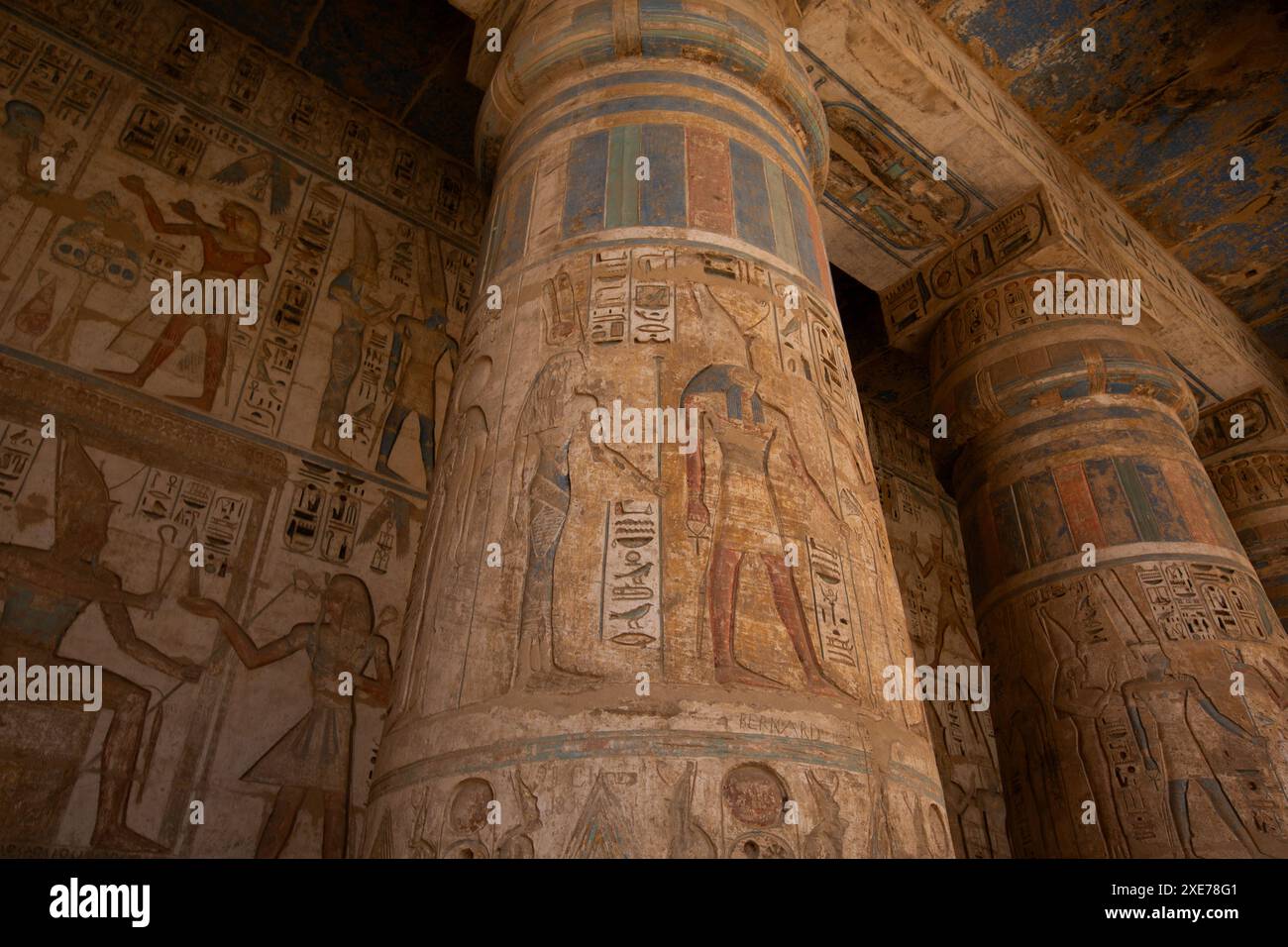 Column Reliefs, West Portico, Second Courtyard, Medinet Habu, Mortuary ...