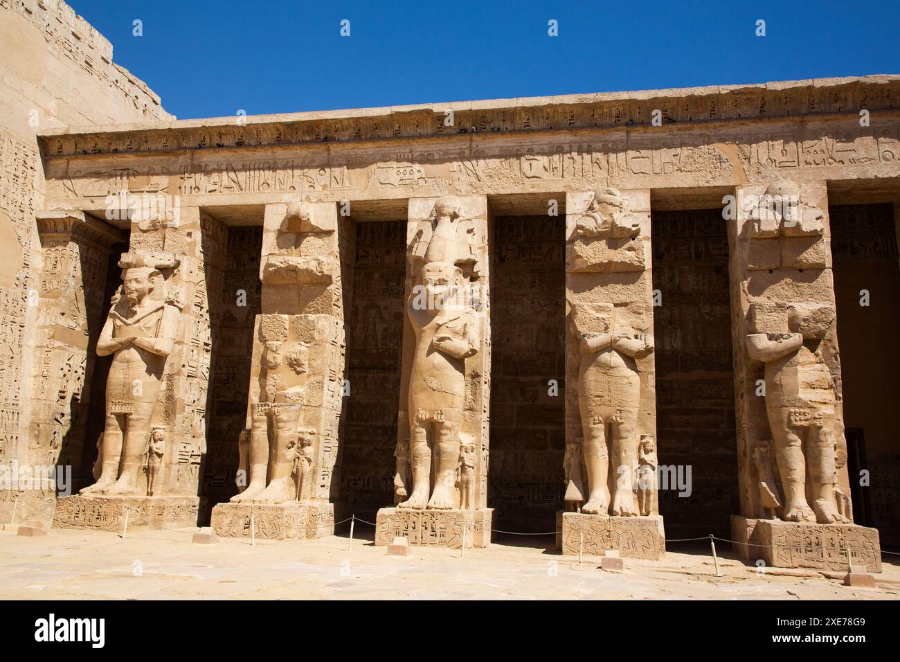 Osirian Statues, Northern Portico, First Courtyard, Medinet Habu ...