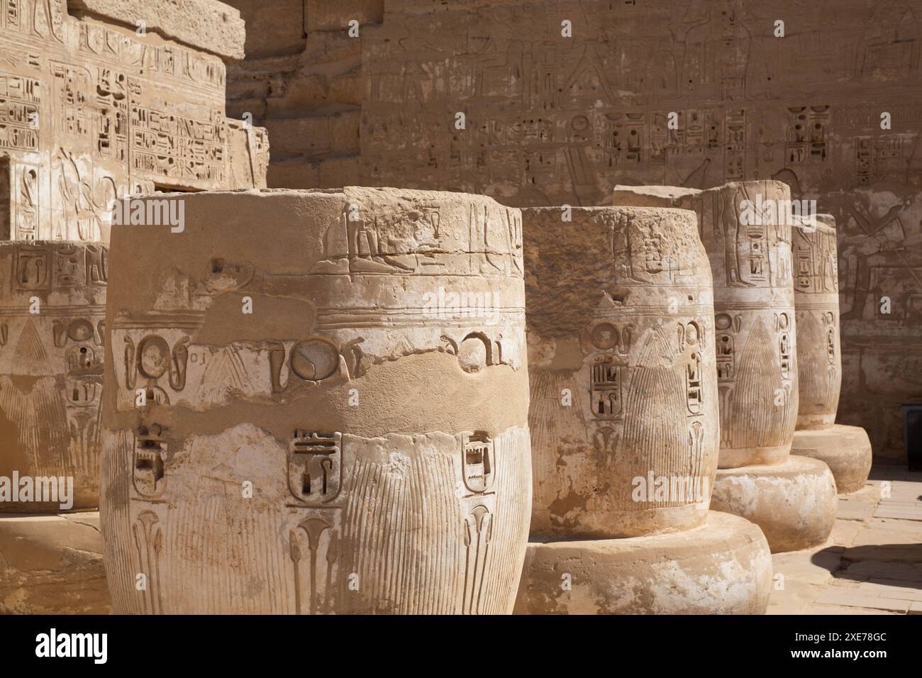 Column Bases, Great Hypostyle Hall, Medinet Habu, Mortuary Temple of ...