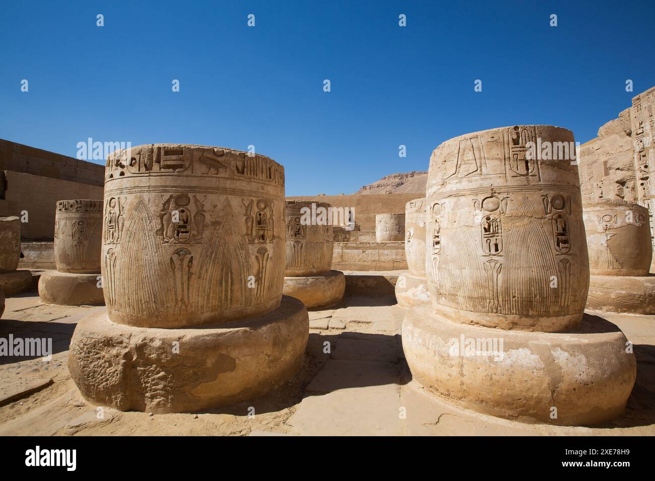 Column Bases, Great Hypostyle Hall, Medinet Habu, Mortuary Temple of ...