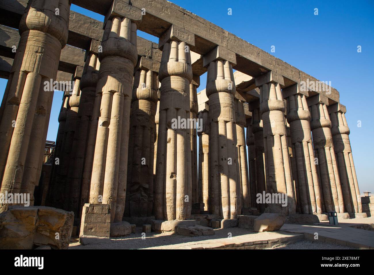 Papyrus Columns, Courtyard of Amenhotep III (Peristyle Court), Luxor ...