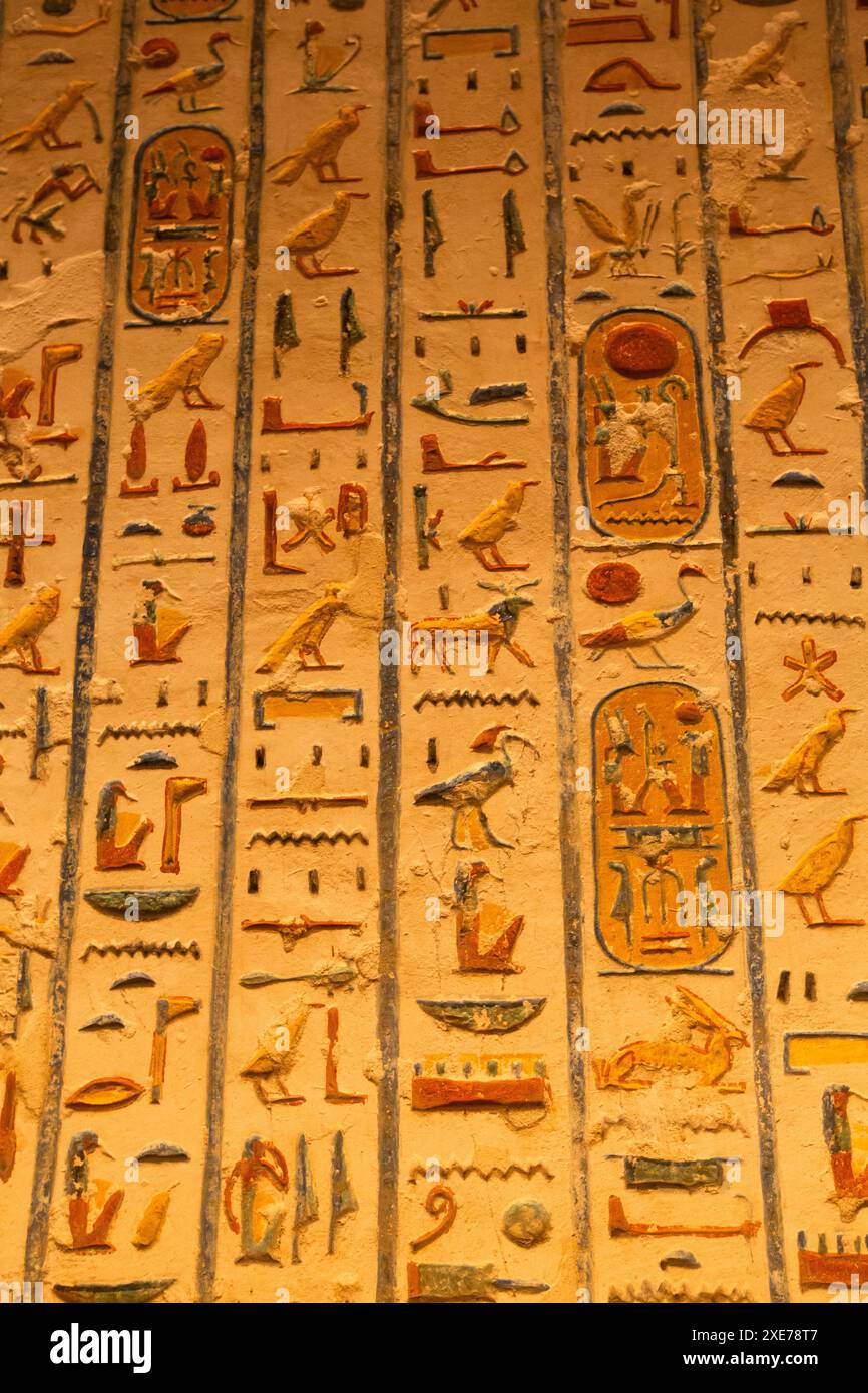 Reliefs, Tomb of Rameses IV, KV2, Valley of the Kings, Ancient Thebes ...
