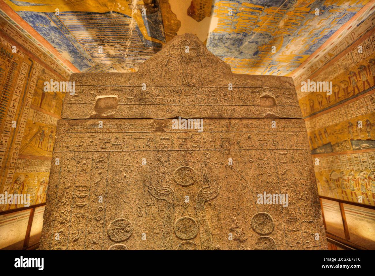 Sarcophagus, Burial Chamber, Tomb of Rameses IV, KV2, Valley of the ...