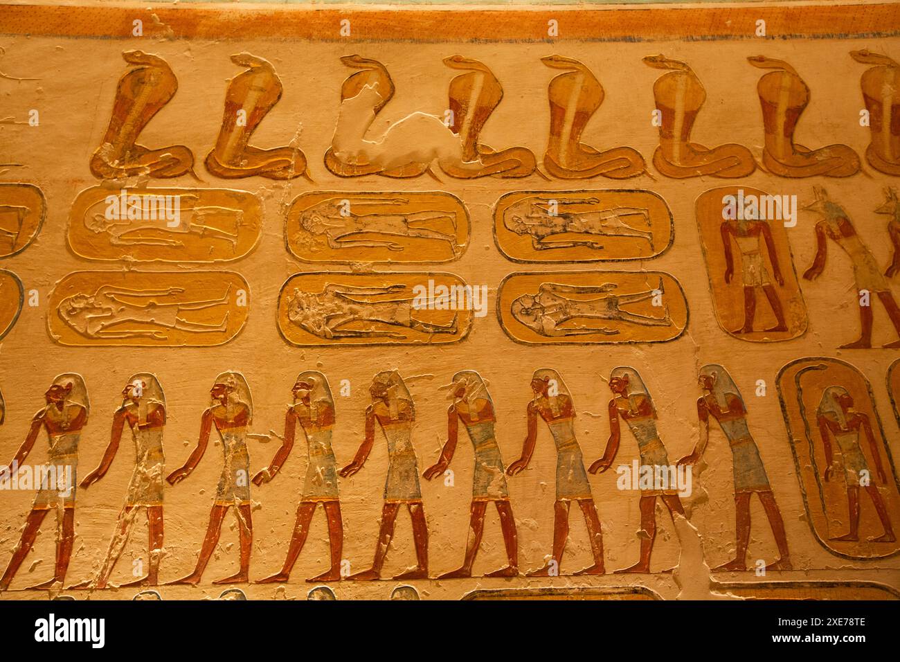 Reliefs, Tomb of Rameses IV, KV2, Valley of the Kings, Ancient Thebes ...