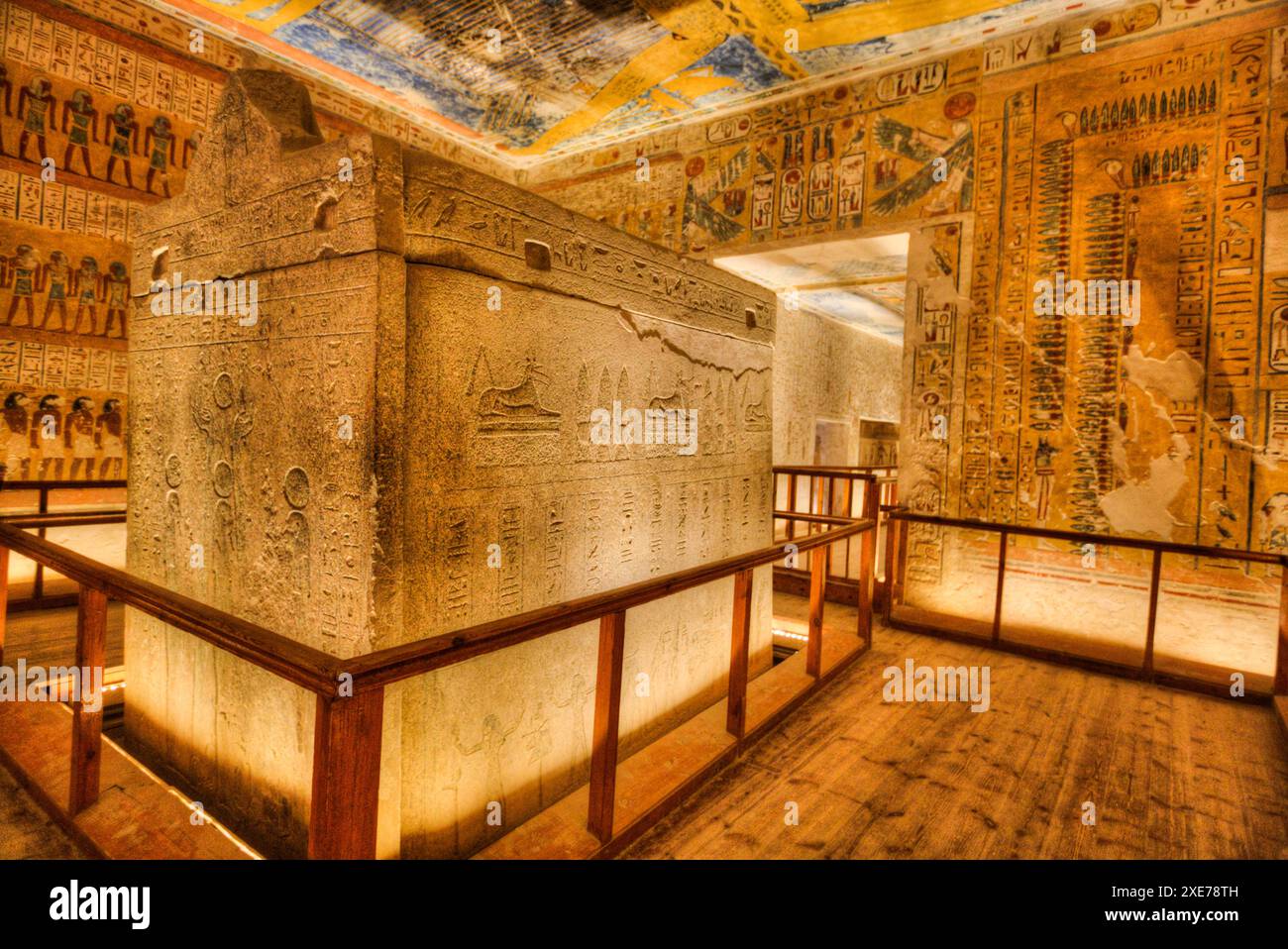 Sarcophagus, Burial Chamber, Tomb of Rameses IV, KV2, Valley of the Kings, Ancient Thebes ...