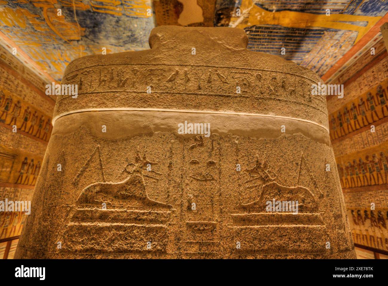 Sarcophagus, Burial Chamber, Tomb of Rameses IV, KV2, Valley of the ...