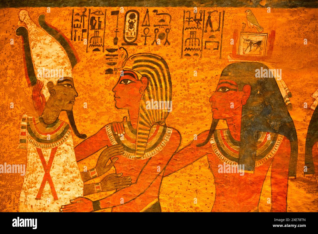 Tutankhamun followed by his Spirit Twin (Ka) and embraced by God Osiris ...
