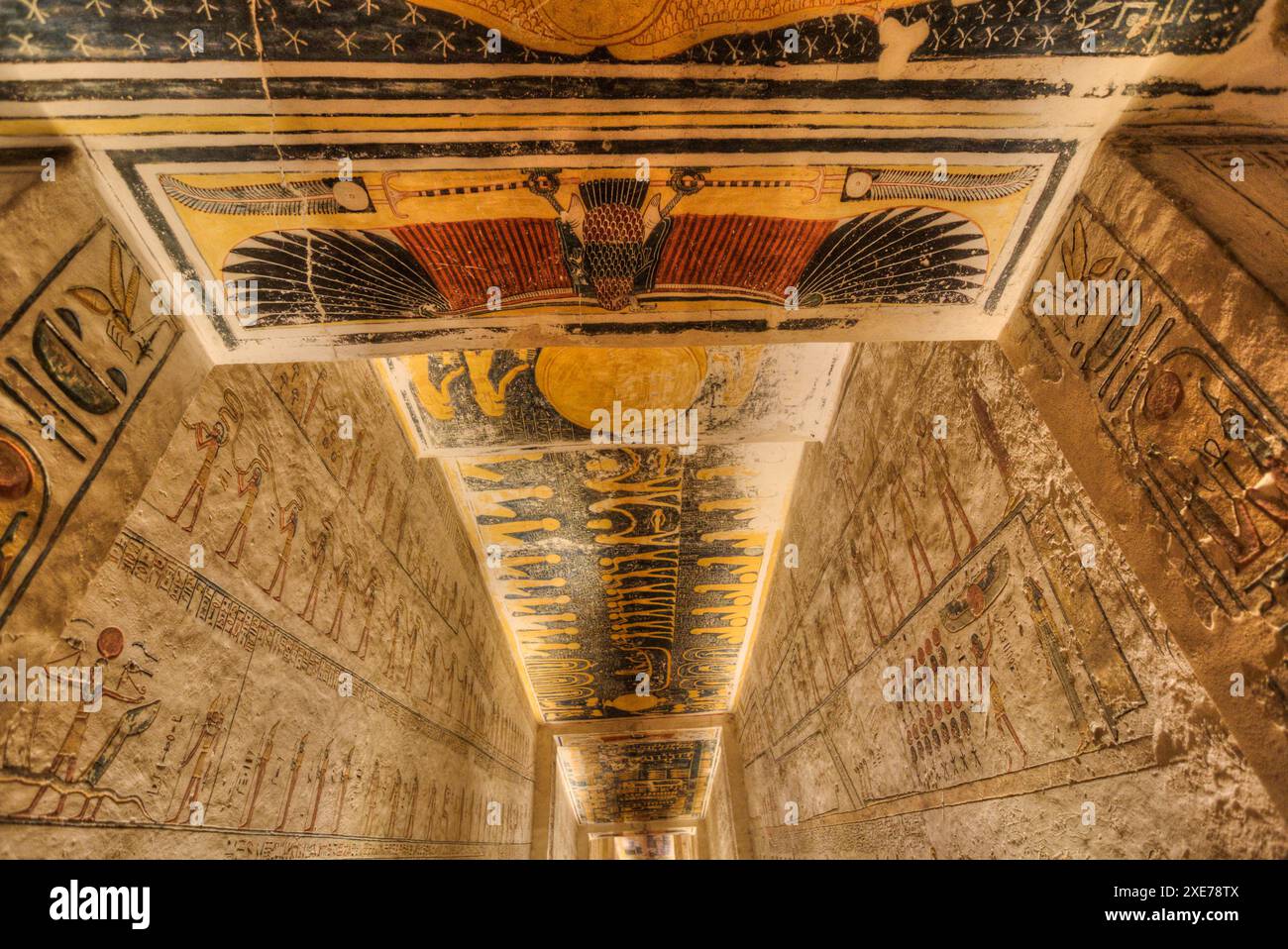 Ceiling Reliefs, Corridor, Tomb of Rameses V and VI, KV9, Valley of the ...