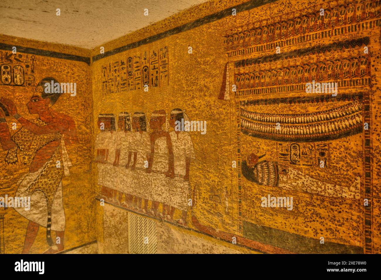 Officials Pulling Tut's Mummy to his Tomb, Tomb of Tutankhamun (King ...