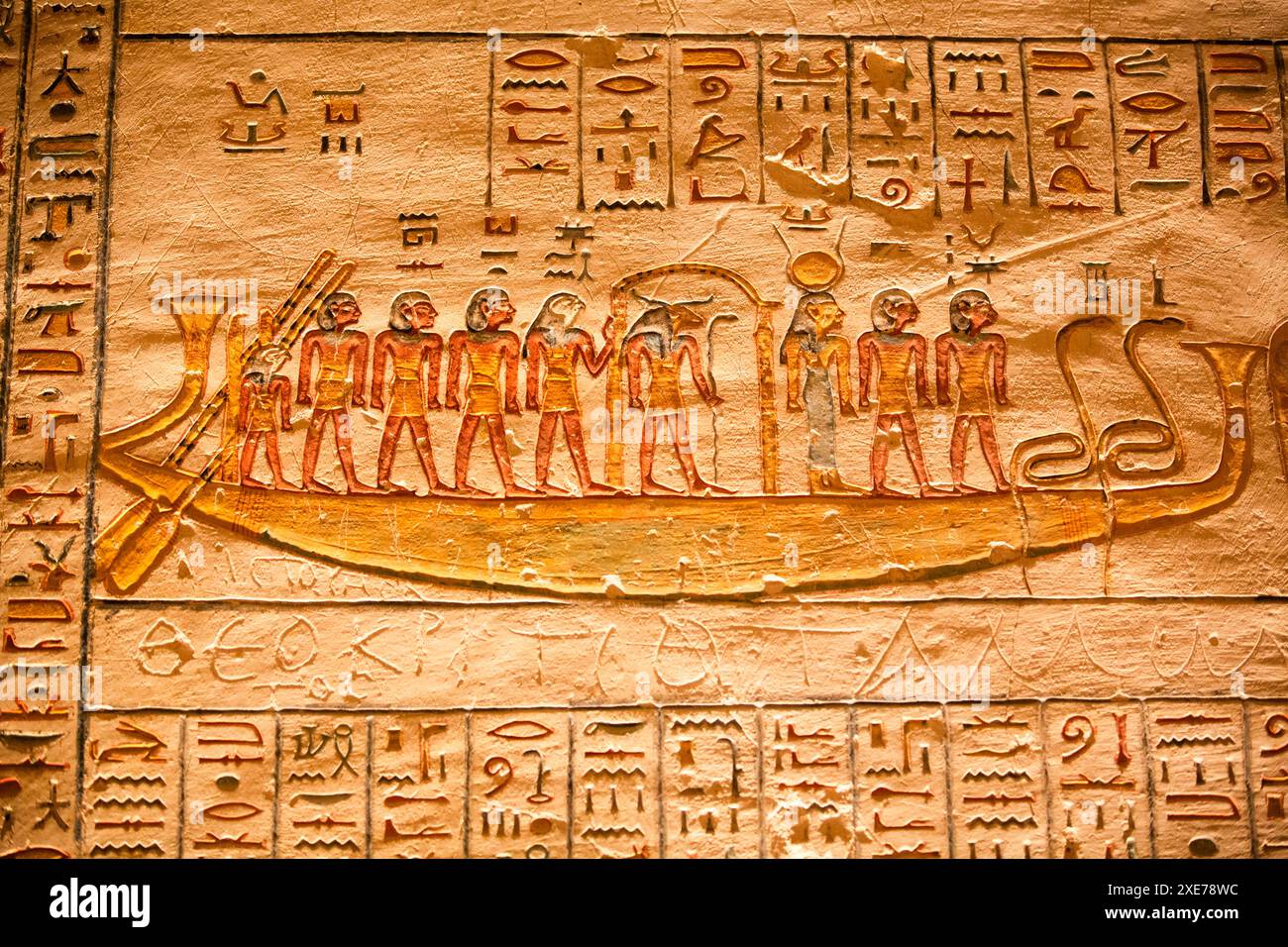 Reliefs, Tomb of Rameses V and VI, KV9, Valley of the Kings, Ancient ...