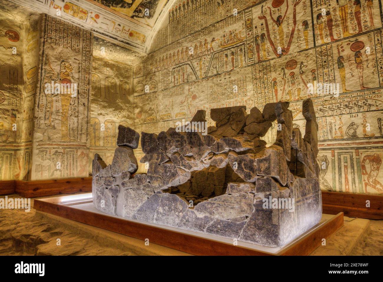 Sarcophagus, Burial Chamber, Tomb of Rameses V and VI, KV9, Valley of the Kings, Ancient Thebes ...