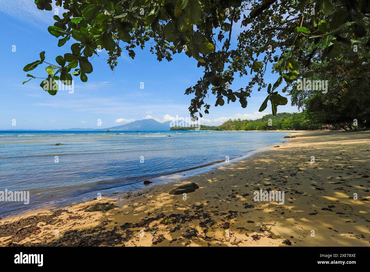 View from Pulisan beach to Paal Beach and headland, with Tangkoko ...