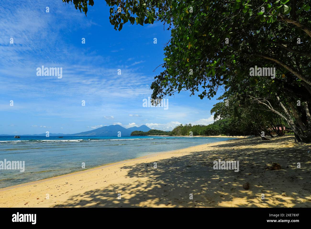 View from Pulisan beach to Paal Beach and headland, with Tangkoko ...