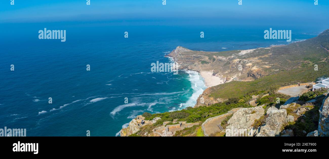 View of Dias Beach from lighthouse, Cape of Good Hope Nature Reserve ...