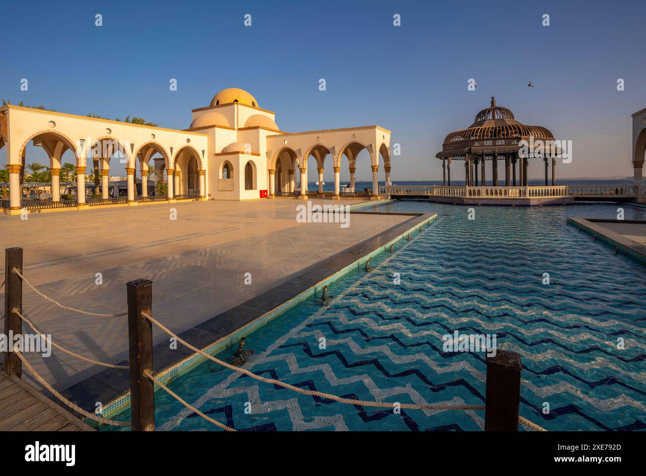View of Arrival Piazza in Sahl Hasheesh Old Town, Sahl Hasheesh, Hurghada, Red Sea Governorate ...