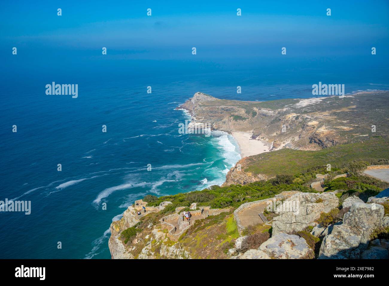 View of Dias Beach from lighthouse, Cape of Good Hope Nature Reserve ...