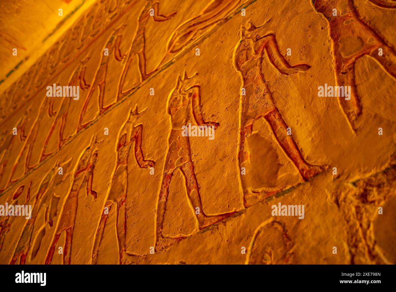 View of bas reliefs in KV8, the Tomb of Merenptah, Valley of the Kings ...