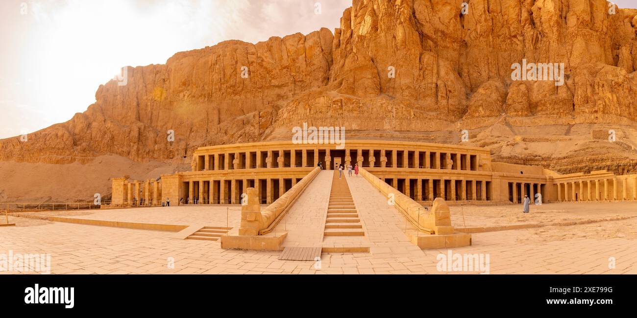 View of Mortuary Temple of Hatshepsut, UNESCO World Heritage Site, Deir ...