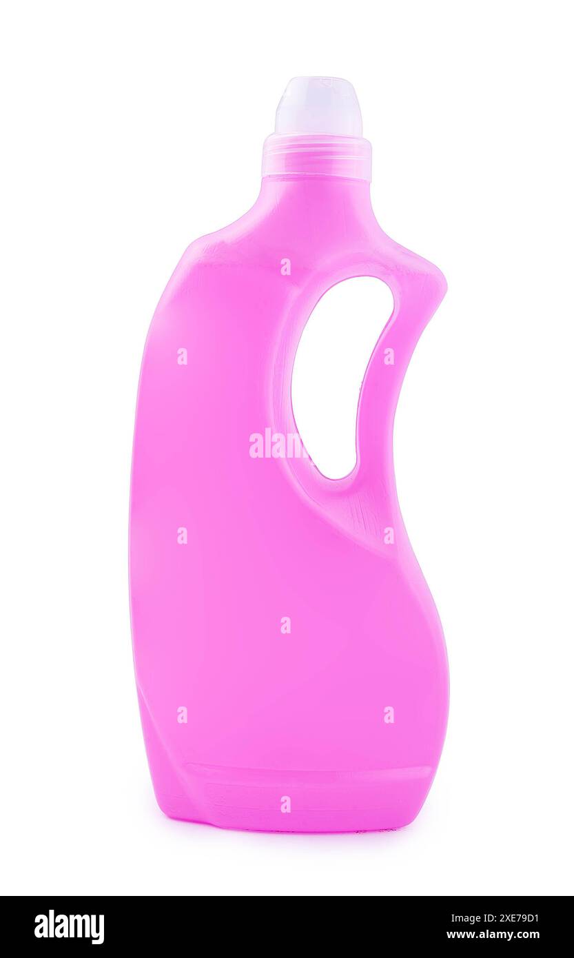 Plastic clean bottle with pink detergent Stock Photo - Alamy