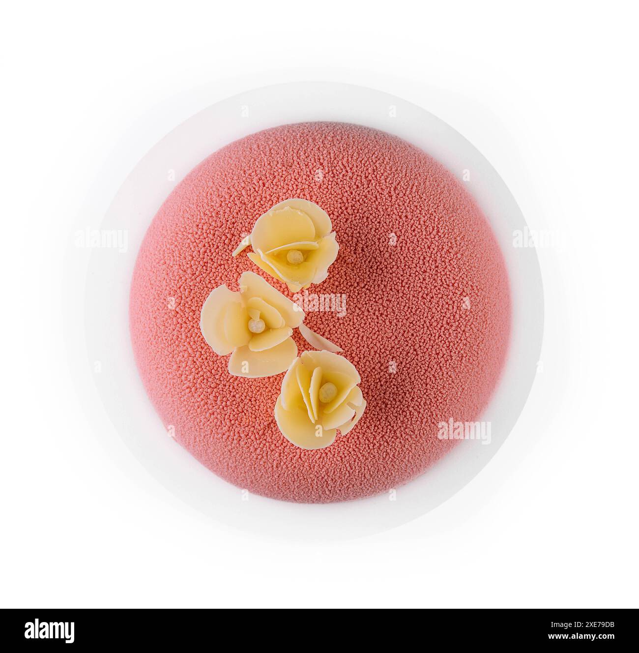 Red Mousse cake on isolated background Stock Photo - Alamy