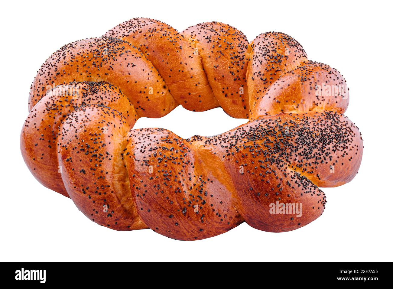 Poppy seed roll isolated against white background Stock Photo - Alamy