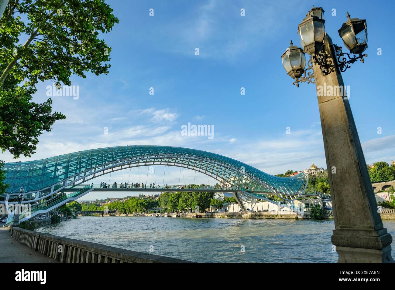 Tbilisi, Georgia - June 15, 2024: Views of the Bridge of Peace in ...
