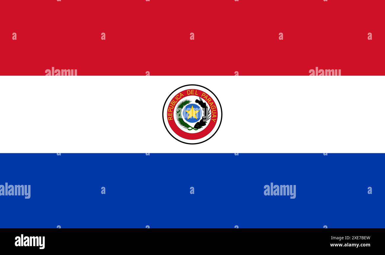 Flag of Paraguay. Paraguay flag. Fabric Texture. National symbol ...